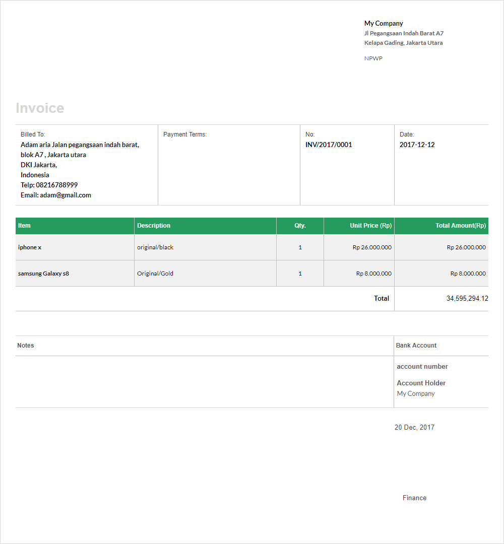 5 Contoh Template Invoice untuk Menagih Pembayaran dan Cara Membuatnya